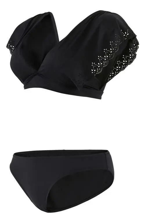 CACHE COEUR Bloom Two-piece Maternity Swimsuit - Black