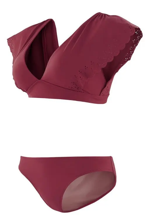 CACHE COEUR Bloom Maternity Bikini - Burgundy