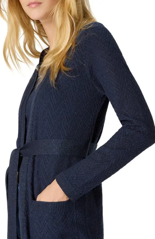Missoni Chevron Pattern Belted Cardigan - Blue