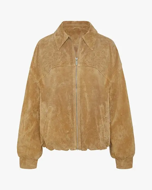 WeWoreWhat Premium Suede Bomber Jacket
