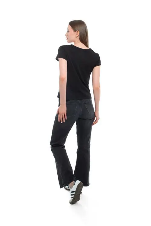 WILT CLOTHING V-neck Short Sleeve Baby Tee - Dark Fig