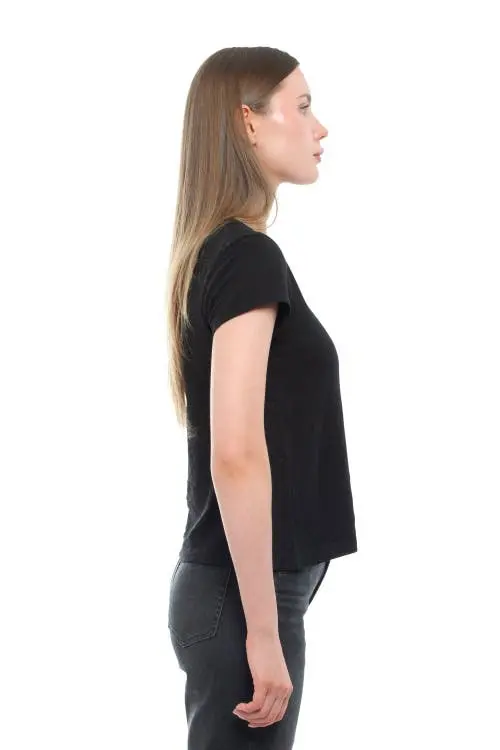 WILT CLOTHING V-neck Short Sleeve Baby Tee - Dark Fig