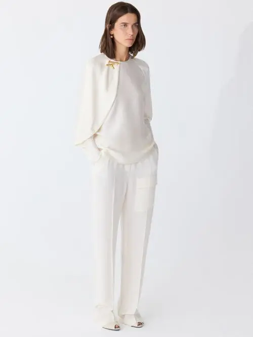 CALLAS MILANO Bliss Drape Sleeve Blouse - Parchment