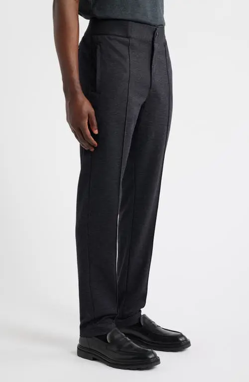 Bugatchi Soft Touch Pintuck Knit Pants - Black