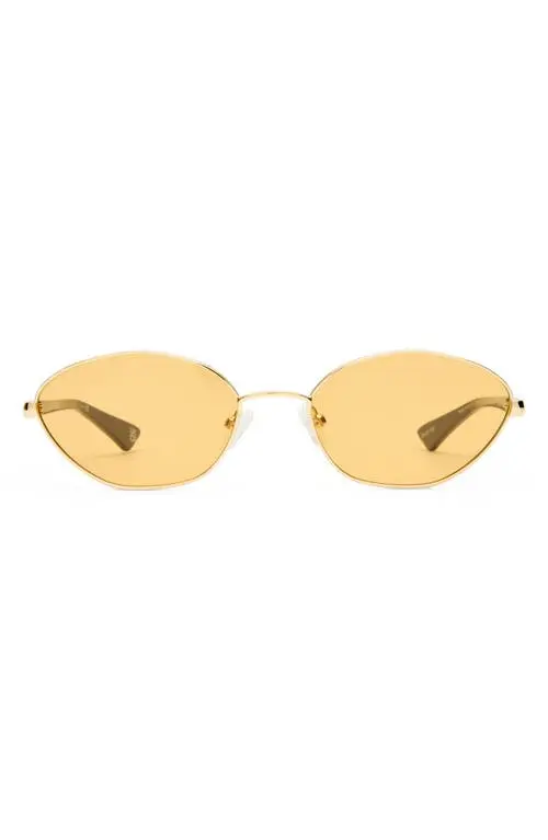 Le Specs Le Bebe 58mm Oval Sunglasses - Gold/amber Tint