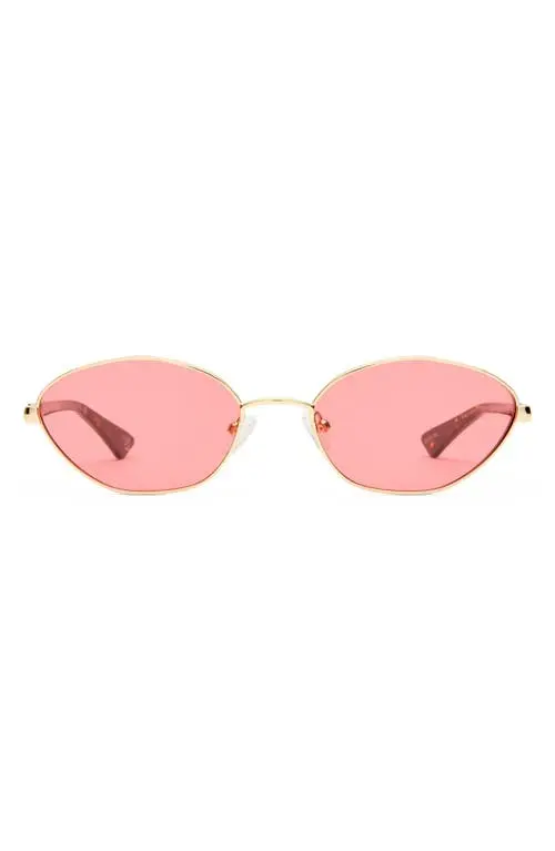 Le Specs Le Bebe 58mm Oval Sunglasses - Gold/crimson Tint