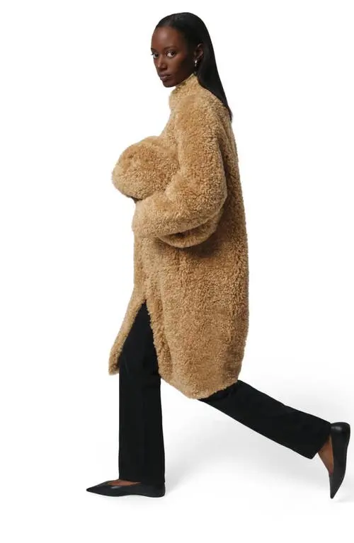 Apparis Jumbo Noor Bouclette Pouch - Camel
