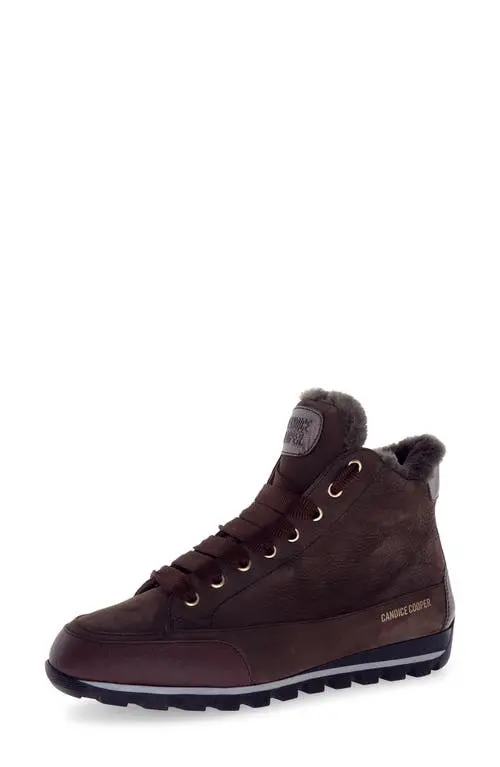 CANDICE COOPER Runlo Waterproof Shearling-lined High-top Sneakers - Dark Brown