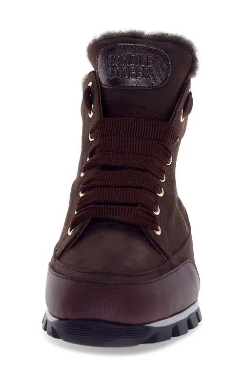 CANDICE COOPER Runlo Waterproof Shearling-lined High-top Sneakers - Dark Brown