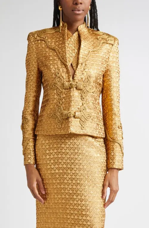 Johanna Ortiz Boldness Scale Jacquard Jacket - Gold