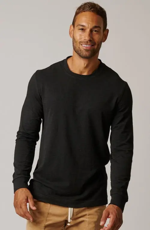 LEISURE LAB Long Sleeve Slub T-shirt - Matte Black