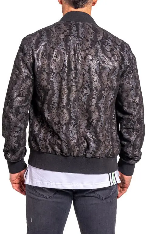 MACEOO Ascension0010 Foil Print Leather Jacket
