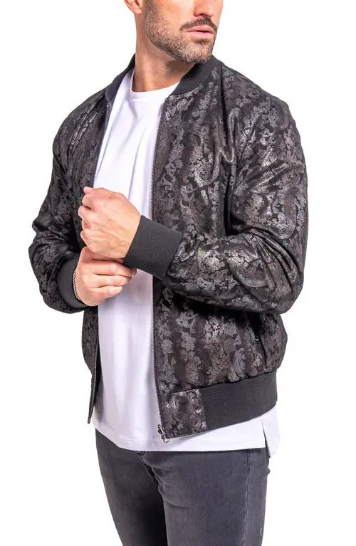 MACEOO Ascension0010 Foil Print Leather Jacket
