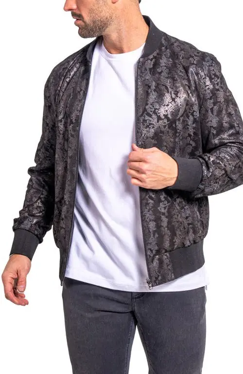 MACEOO Ascension0010 Foil Print Leather Jacket