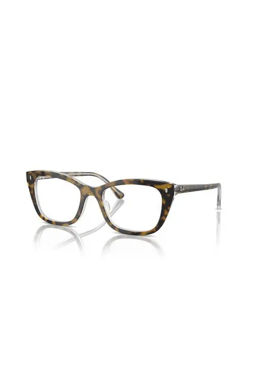 Ray-ban 52mm Rectangle Optical Glasses - Brown