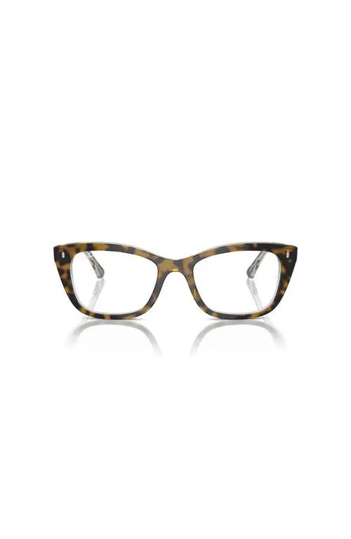 Ray-ban 52mm Rectangle Optical Glasses - Brown
