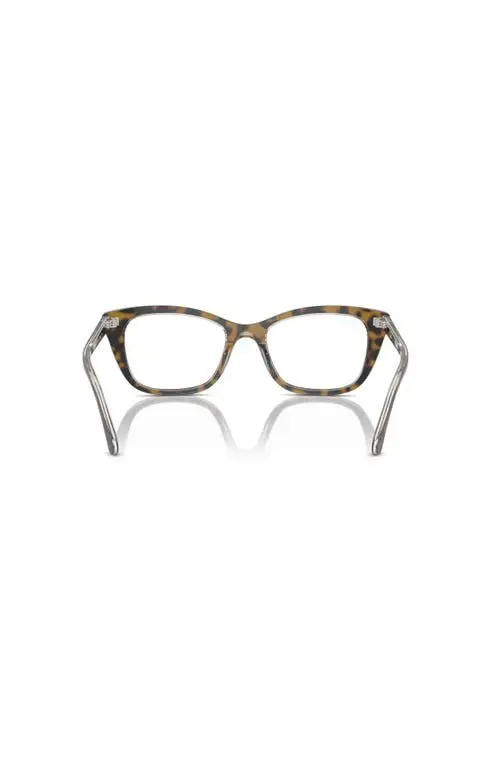 Ray-ban 52mm Rectangle Optical Glasses - Brown