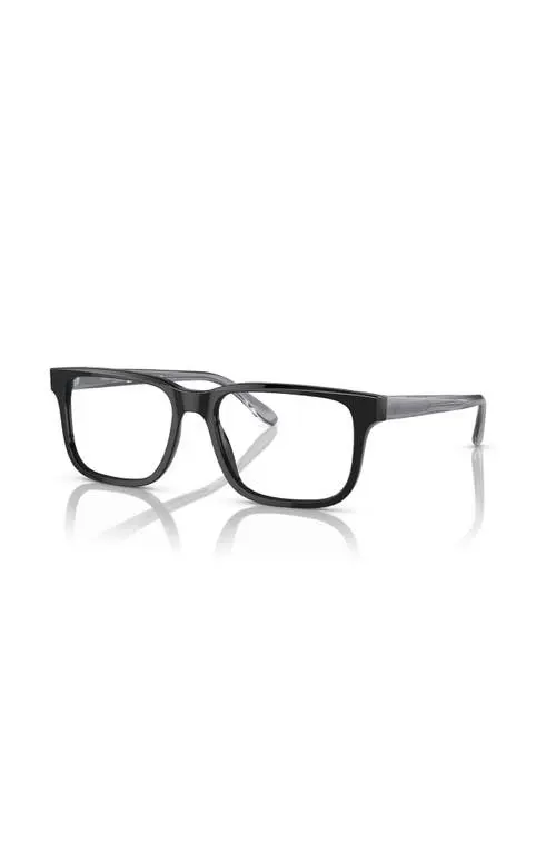 Emporio Armani 53mm Rectangle Optical Glasses - Black