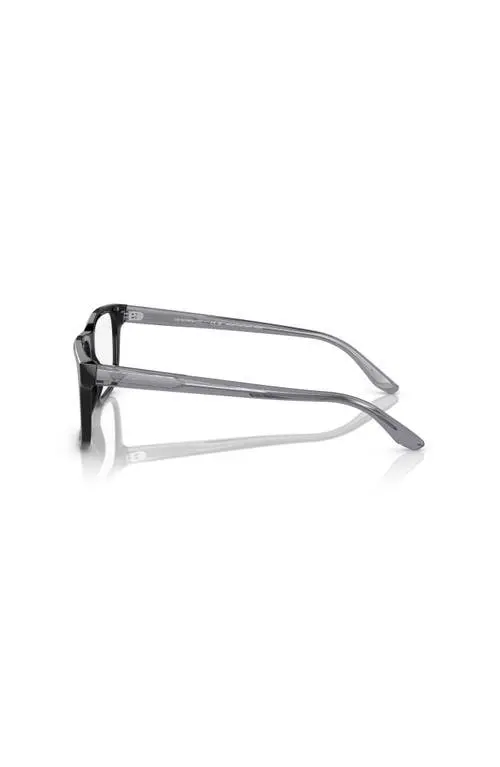 Emporio Armani 53mm Rectangle Eyeglasses - Black