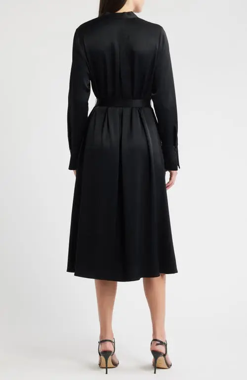 Kobi Halperin Bambi Tie-waist Long-sleeve Satin Dress