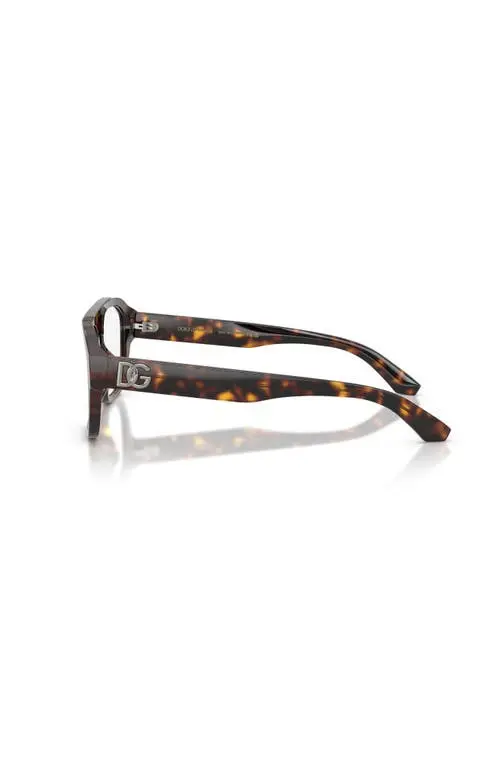 Dolce & Gabbana 55mm Pilot Optical Glasses - Tortoise