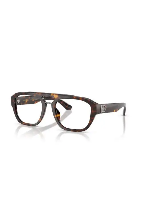 Dolce & Gabbana Pilot Acetate Eyeglasses - Tortoise