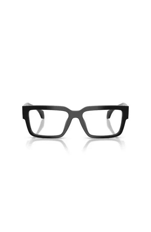 Versace 55mm Rectangle Optical Glasses - Black