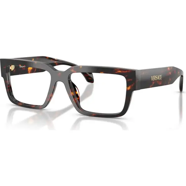 Versace 55mm Rectangle Optical Glasses - Tortoise