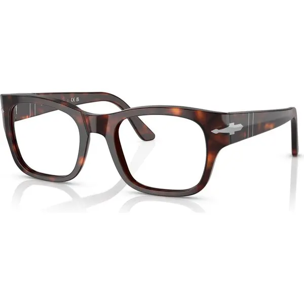 Persol Rectangle Acetate Full Rim Eyeglasses - Tortoise