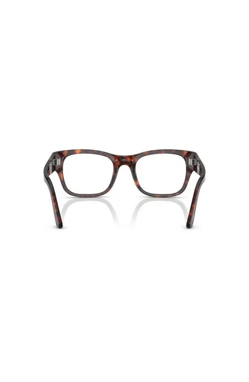 Persol Rectangle Acetate Full Rim Eyeglasses - Tortoise