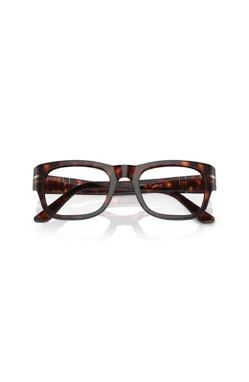 Persol Rectangle Acetate Full Rim Eyeglasses - Tortoise