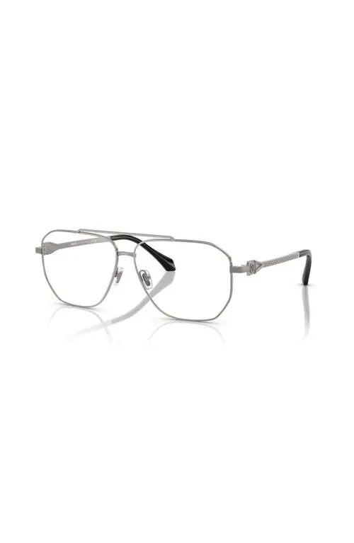 Versace 57mm Square Optical Glasses - Silver