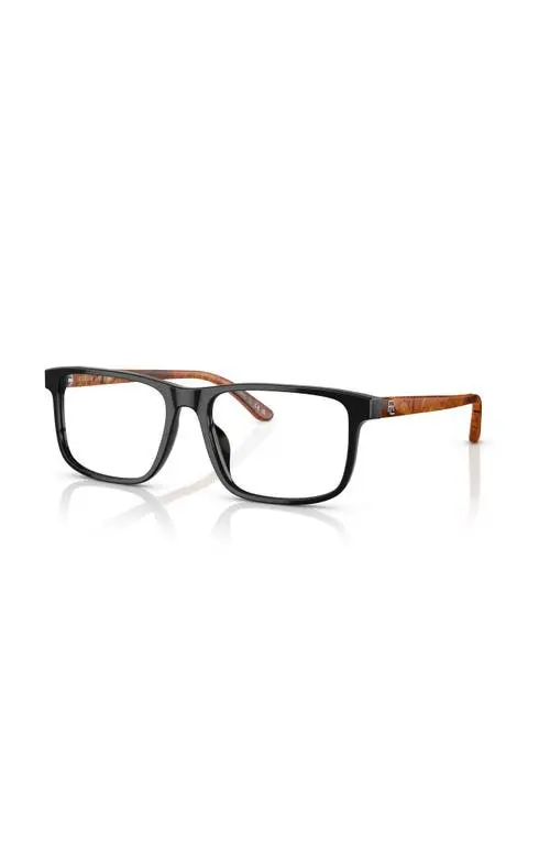 Ralph Lauren 54mm Rectangle Optical Glasses - Black