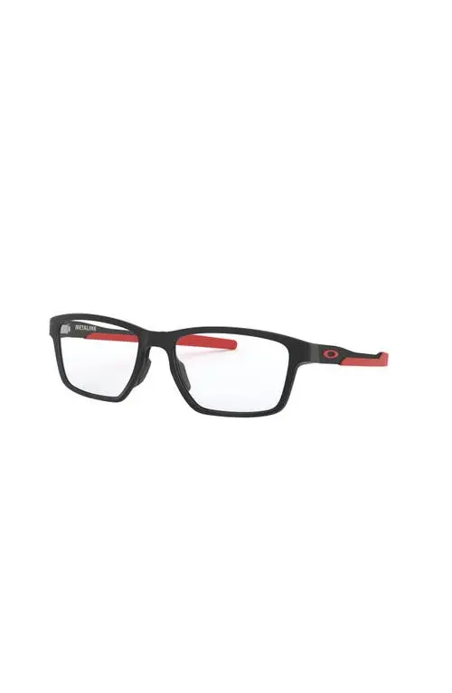 Oakley 55mm Rectangle Optical Glasses - Black/red