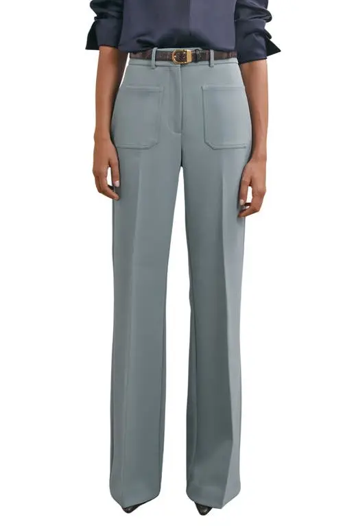 REISS Priya Patch Pocket Wide-leg Pants - Blue