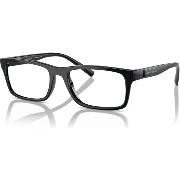 Armani Exchange 55mm Rectangle Optical Glasses - Black