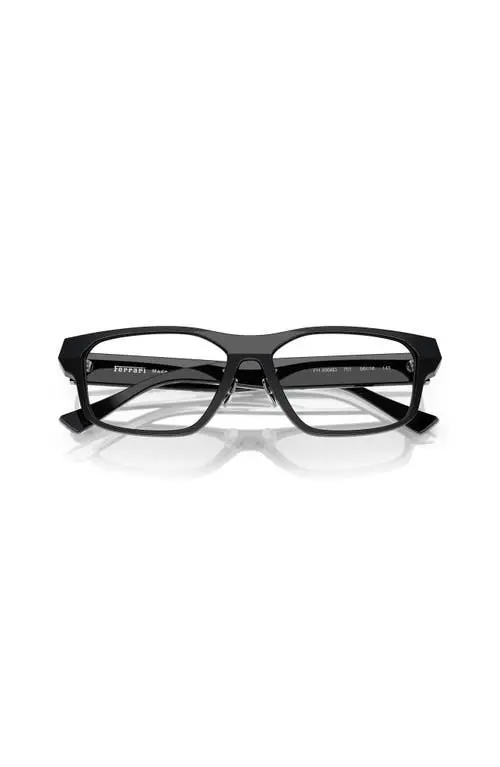 FERRARI 54mm Rectangle Optical Glasses - Black