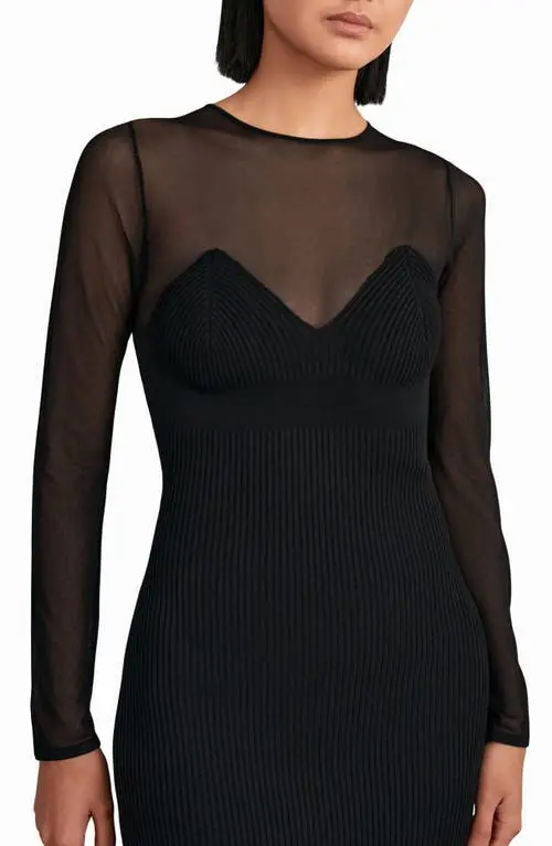 REISS Lila Mixed Media Long Sleeve Dress