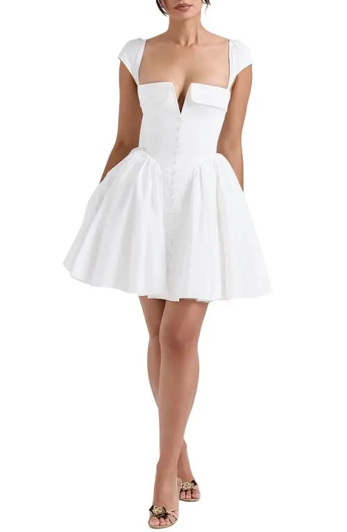 House Of Cb Florence Stretch Cotton Blend Cocktail Minidress