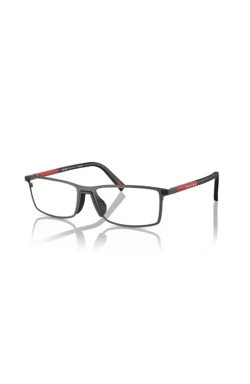 Prada Linea Rossa 53mm Rectangle Optical Glasses - Grey