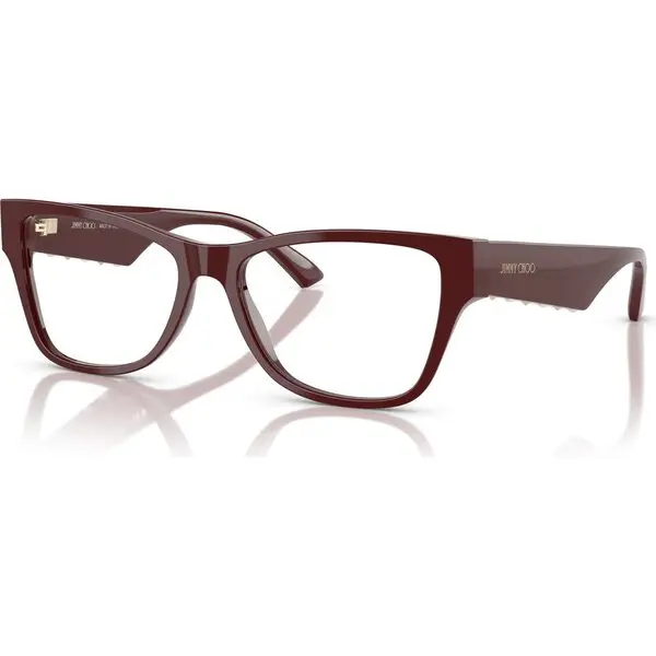 JIMMY CHOO 52mm Rectangle Optical Glasses - Red