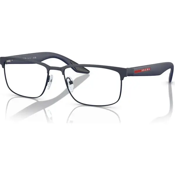 Prada 54mm Rectangle Optical Glasses - Blue
