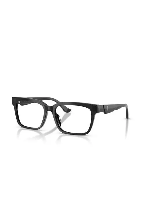 FERRARI 53mm Rectangle Optical Glasses - Black