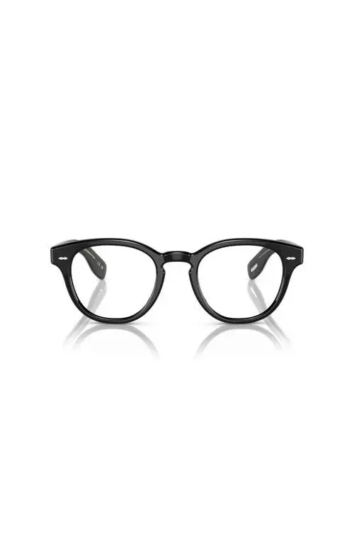 Oliver Spencer Round Acetate Optical Eyeglasses - Black