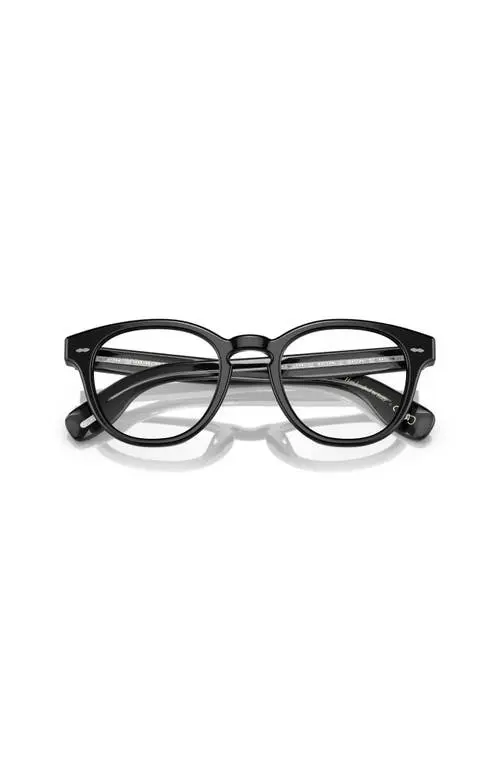 Oliver Spencer Round Acetate Optical Eyeglasses - Black