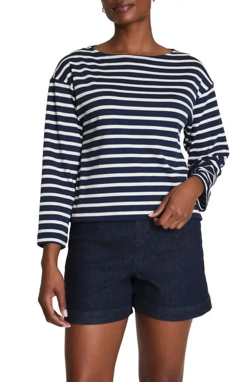 Spanx Cool Cotton Top - Navy Yacht Stripe