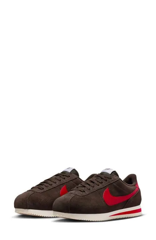 Nike Cortez Suede Sneakers - Velvet Brown/red/sail