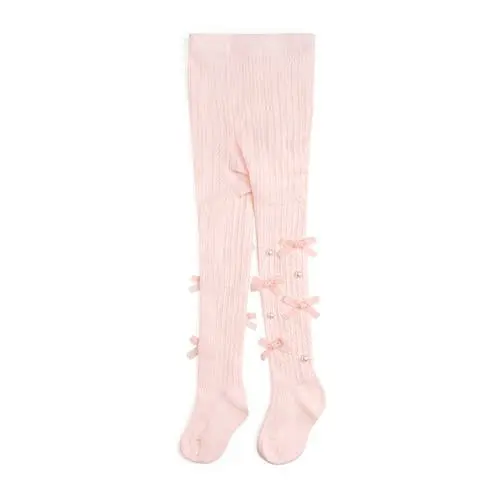 SWEET WINK Bedazzled Bow Tights - Pink