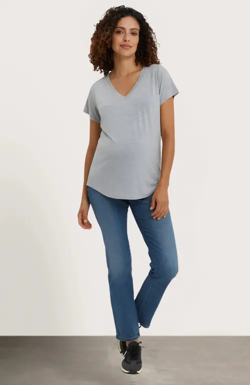 NOM MATERNITY Maternity & Nursing Tee - Heather Grey