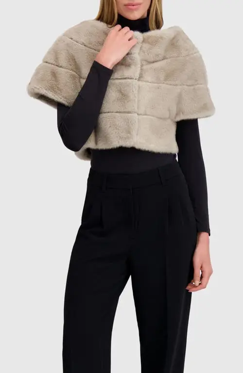 LYLA GRANT Fur-free Mink Capelet - Silver Blue